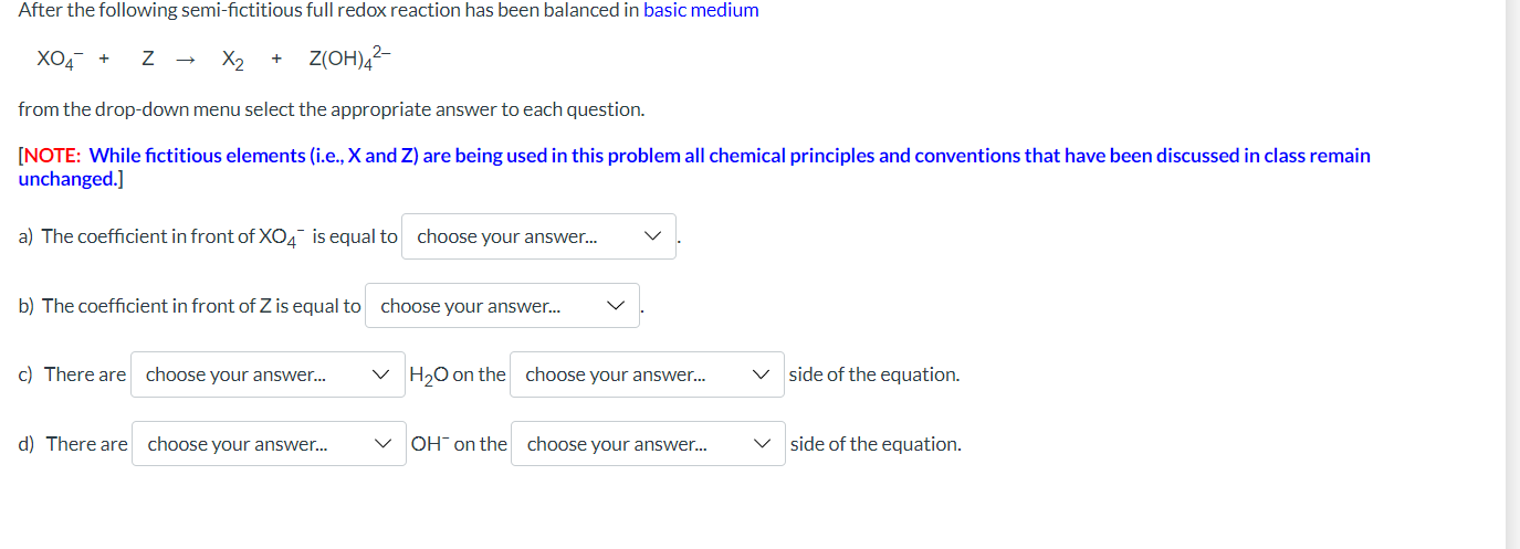 Solved After the following semi-fictitious full redox | Chegg.com