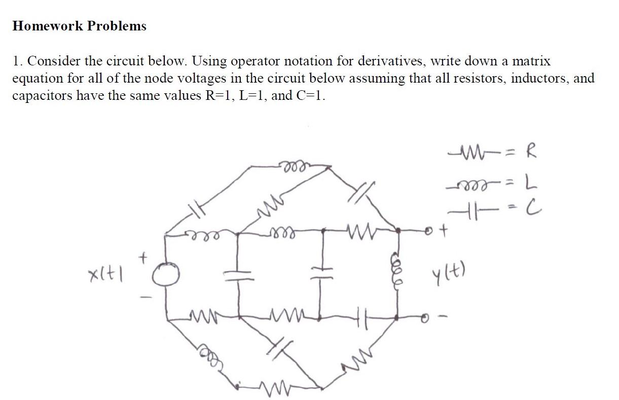Solved 1. Consider the circuit below. Using operator | Chegg.com