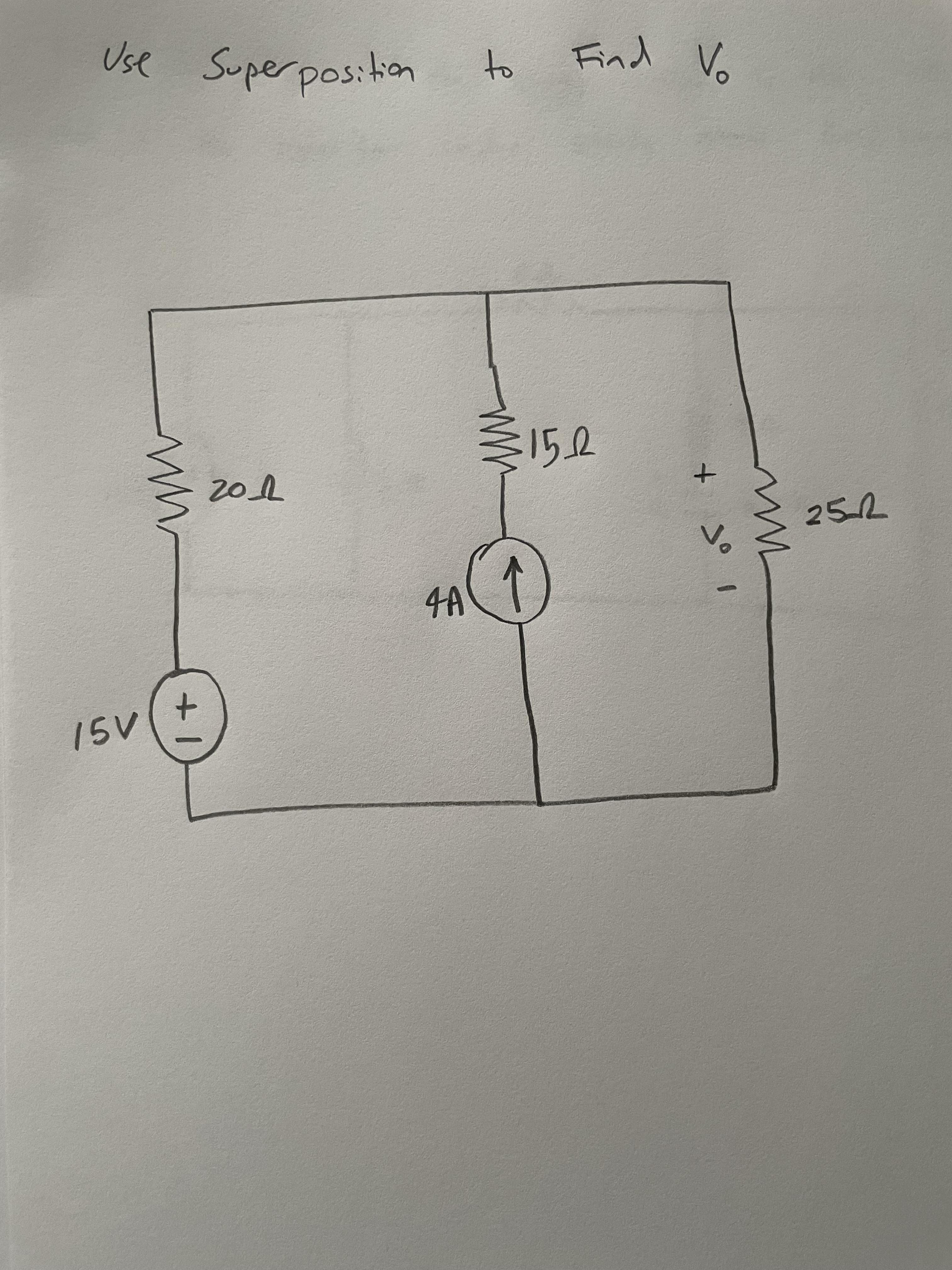 Solved Use Superposition to Find Vo | Chegg.com