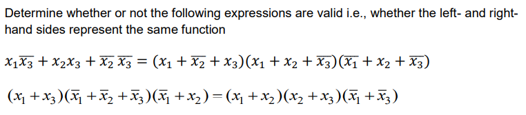 Solved Determine whether or not the following expressions | Chegg.com