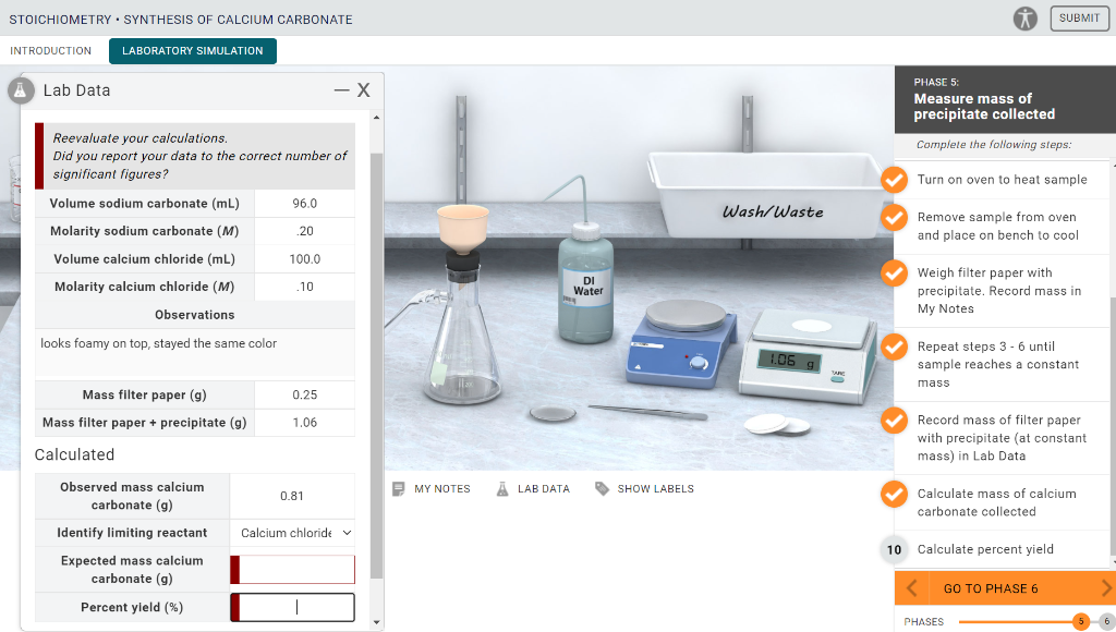 Solved STOICHIOMETRY. SYNTHESIS OF CALCIUM CARBONATE SUBMIT | Chegg.com