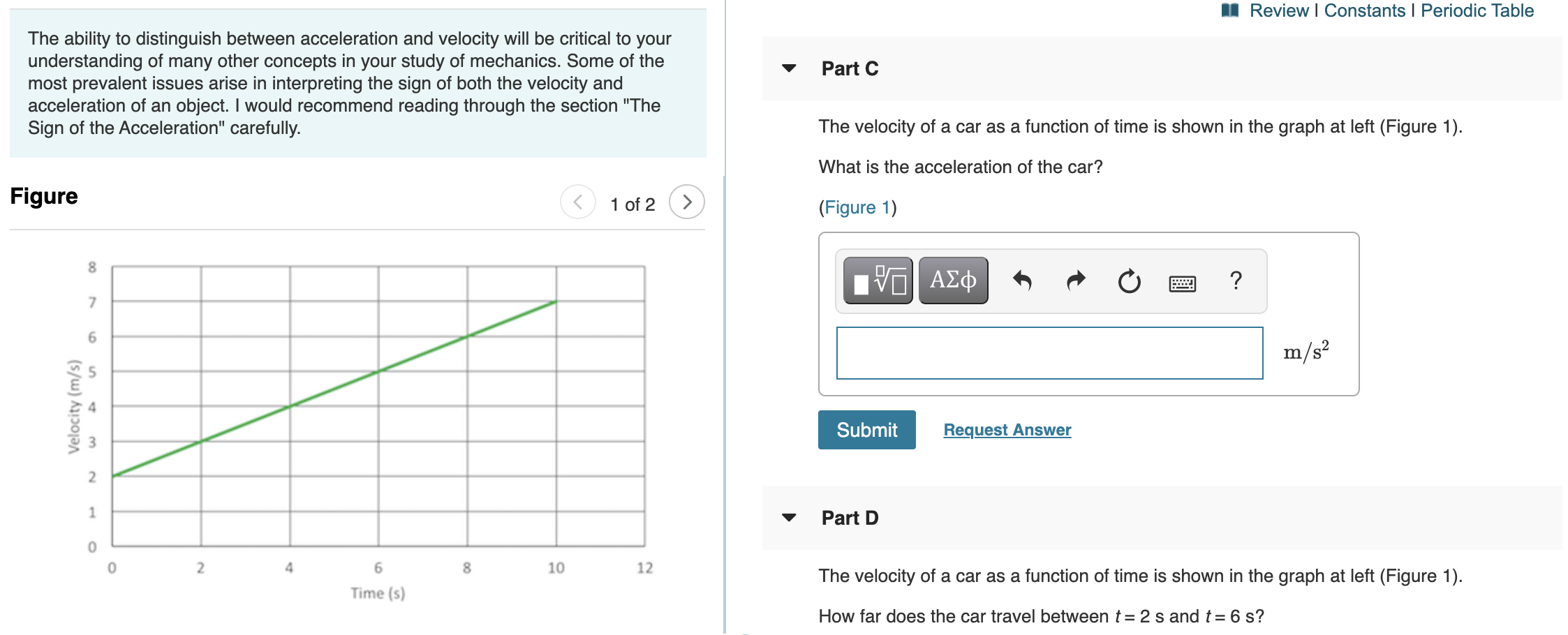 Solved II Review | Constants | Periodic Table A car is | Chegg.com