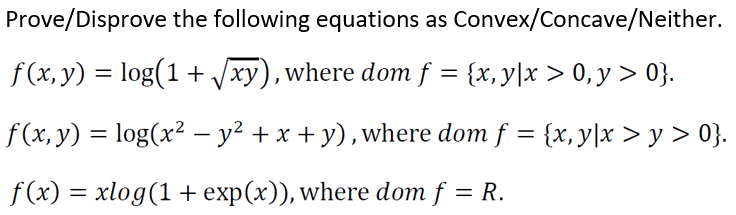 Solved Prove/Disprove the following equations as | Chegg.com