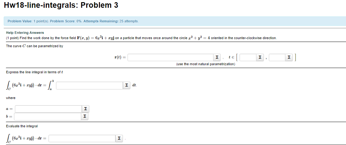 Solved Hw18-line-integrals: Problem 3 Problem Value: 1 | Chegg.com