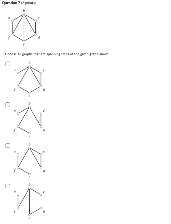 Solved Question 8 (2 points) Which set describes the Inorder | Chegg.com