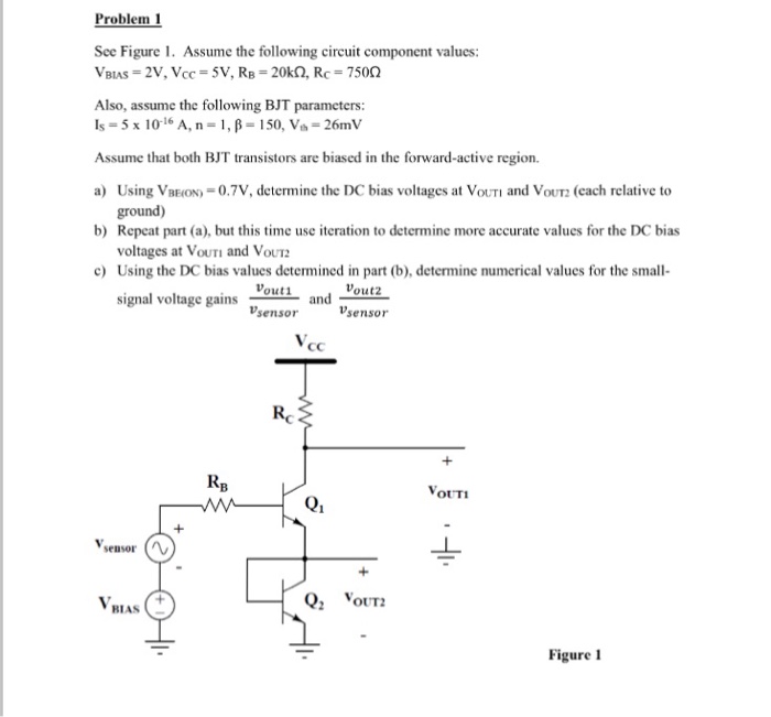 Solved See Figure 1. Assume the following circuit component | Chegg.com