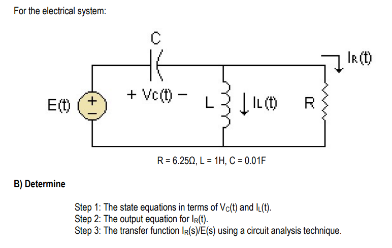Solved Solve all parts for the Electrical System Please | Chegg.com
