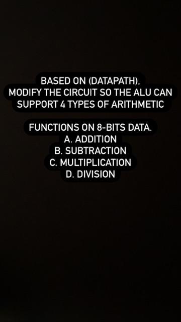 Solved Based On Datapath Modify The Circuit So The Alu