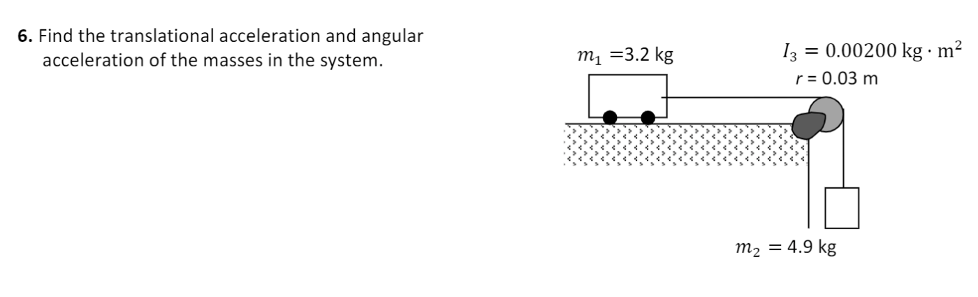 Solved 6. Find the translational acceleration and angular | Chegg.com