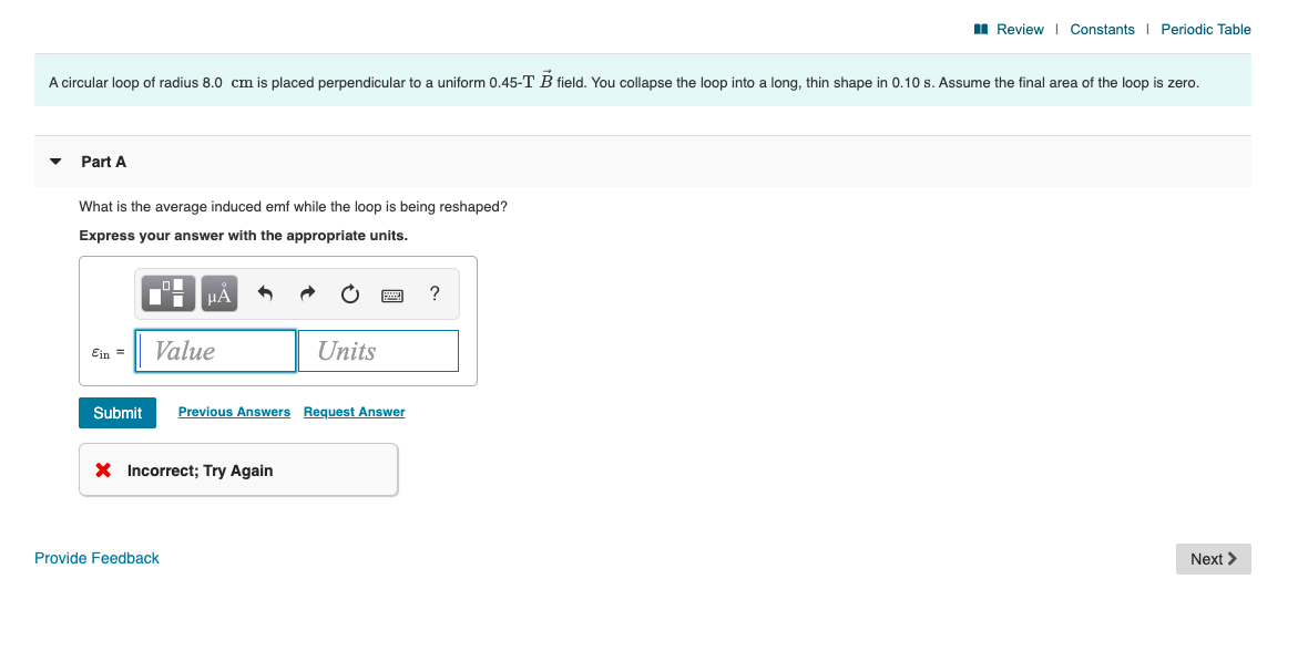 Solved A Review | Constants Periodic Table A circular loop | Chegg.com