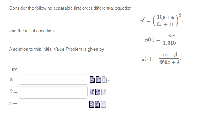 Solved Consider the following separable first order | Chegg.com