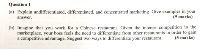 Solved Question 1 (a) Explain undifferentiated, | Chegg.com