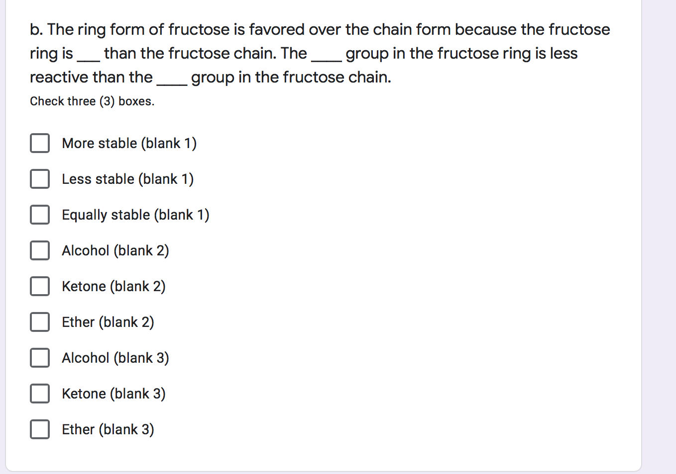 Solved 2. Fructose exists as a chain or ring (equilibrium | Chegg.com
