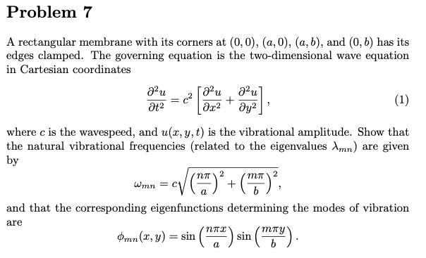 Solved A rectangular membrane with its corners at | Chegg.com