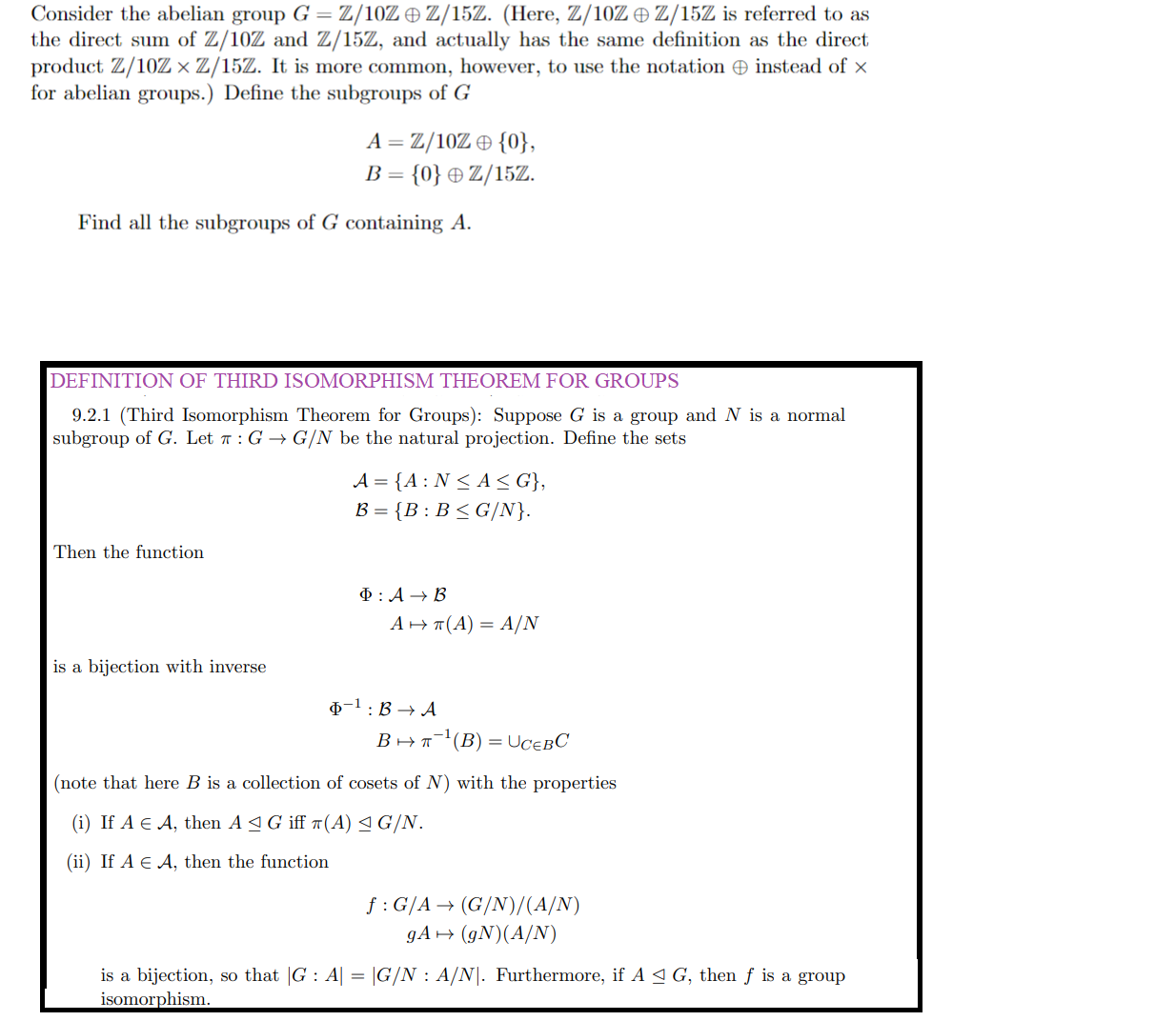 Solved Consider the abelian group G=Z/10Z⊕Z/15Z. (Here, | Chegg.com