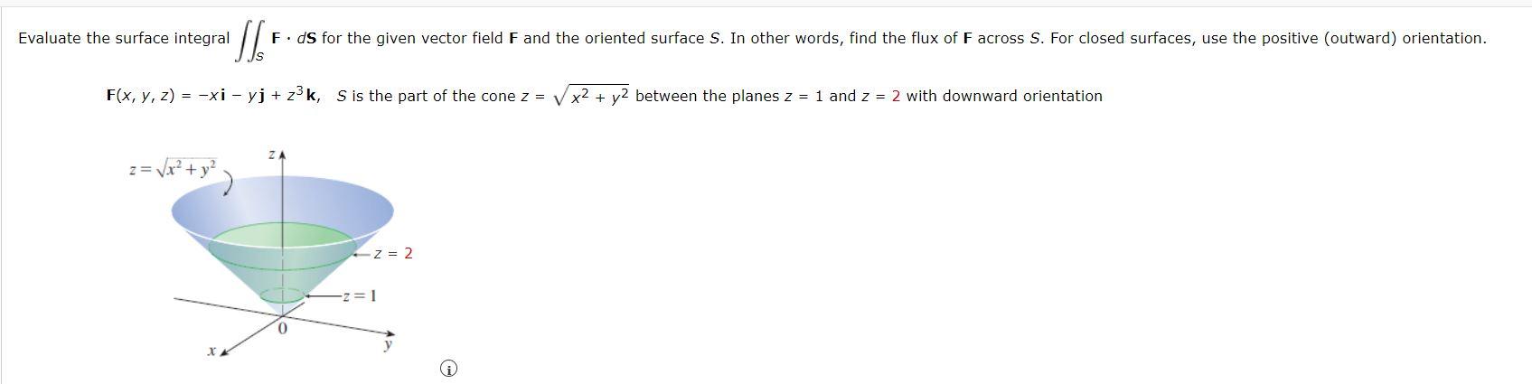 Solved Evaluate the surface integral ∬SF⋅dS for the given | Chegg.com