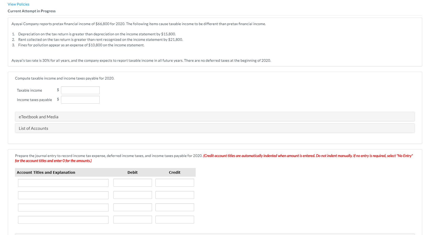 Solved View Policies Current Attempt in Progress Ayayai | Chegg.com
