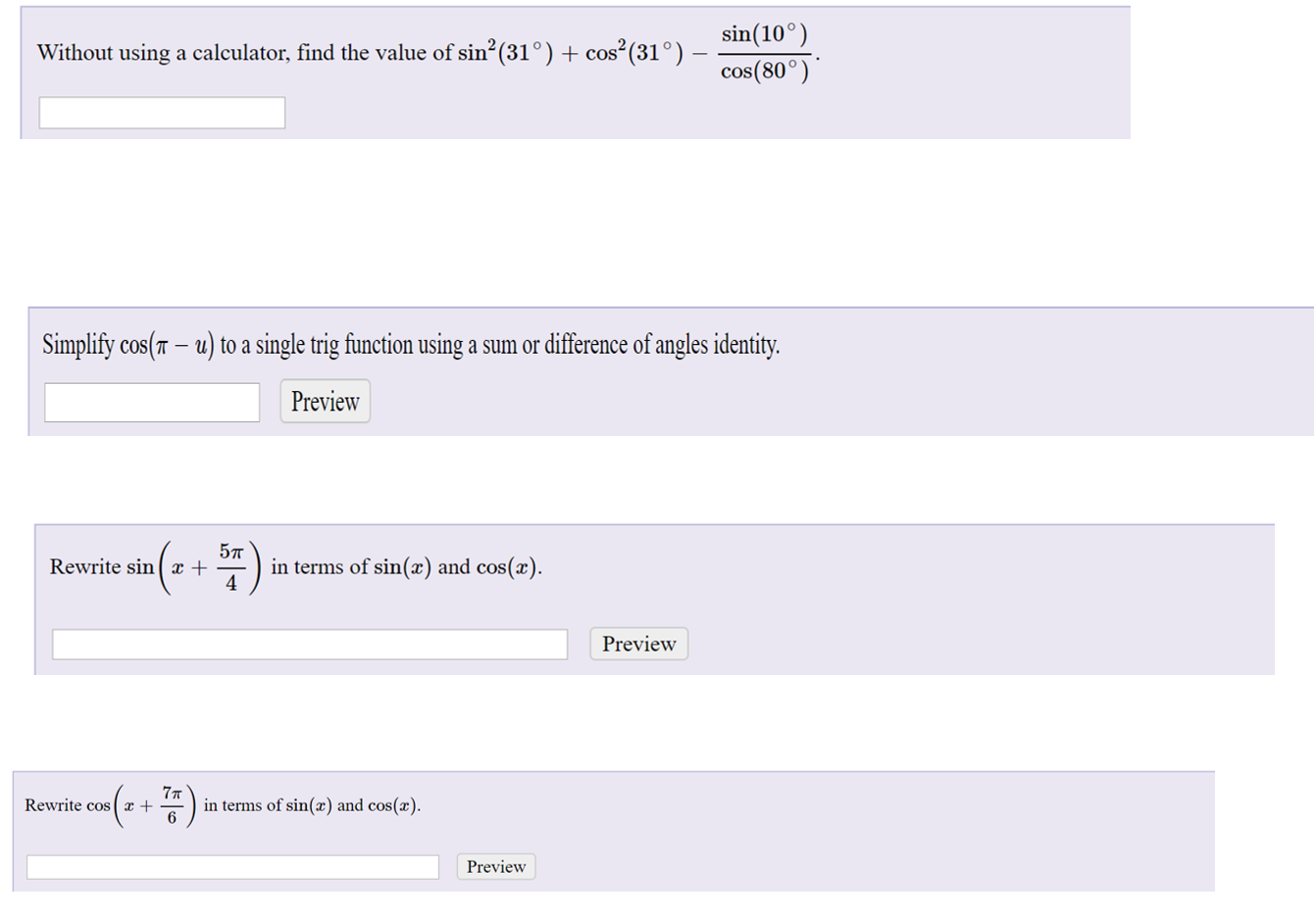 Solved Without using a calculator, find the value of | Chegg.com