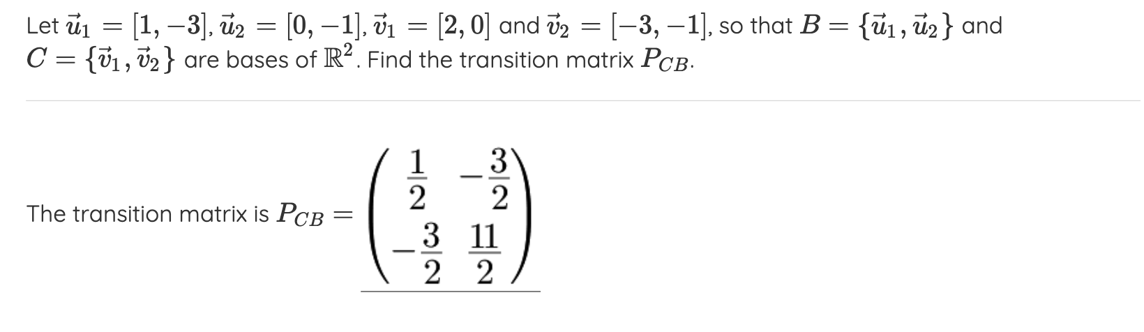 Solved Let u⃗ 1=[1,−3] , u⃗ 2=[0,−1] , v⃗ 1=[2,0] and v⃗ | Chegg.com