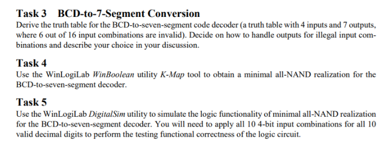 Solved Task3 BCD-to-7-Segment Conversion Derive the truth | Chegg.com