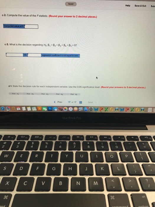 Solved Help Save&Exit Submit The folowing regression output | Chegg.com
