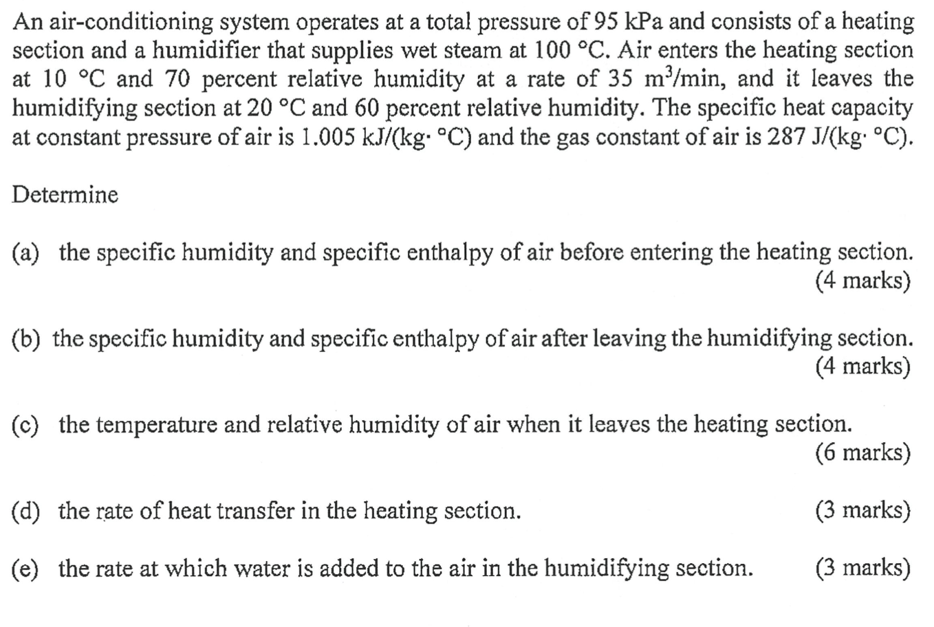 Solved An air-conditioning system operates at a total | Chegg.com