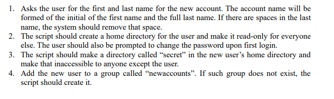 Solved 1. Asks the user for the first and last name for the | Chegg.com