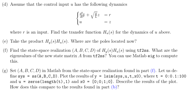 Problem 5. (35 Points) The linearization of the | Chegg.com