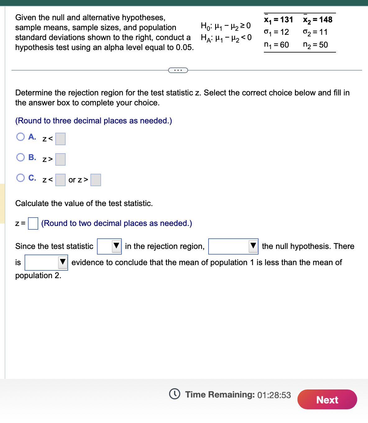 Solved Given the null and alternative hypotheses, sample | Chegg.com
