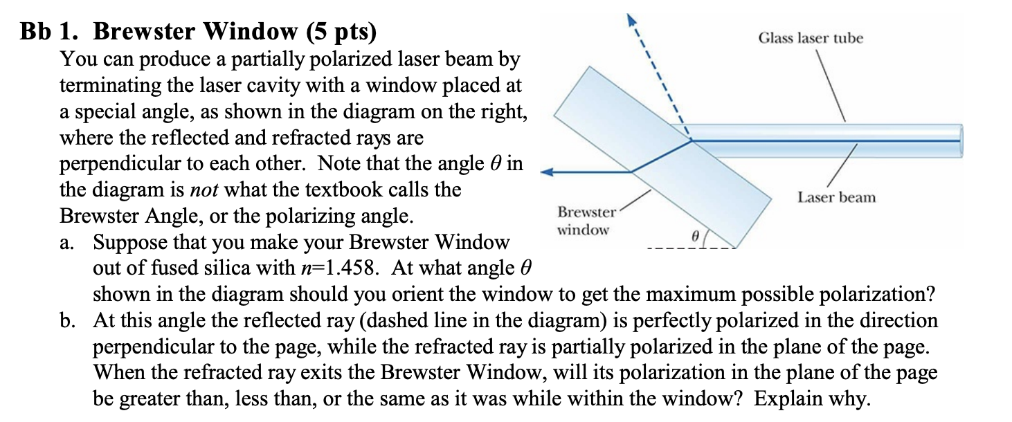 Solved Bb 1. Brewster Window (5 pts) You can produce a | Chegg.com