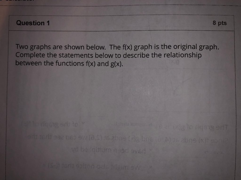 Solved Question 1 8 pts Two graphs are shown below. The f(x) | Chegg.com