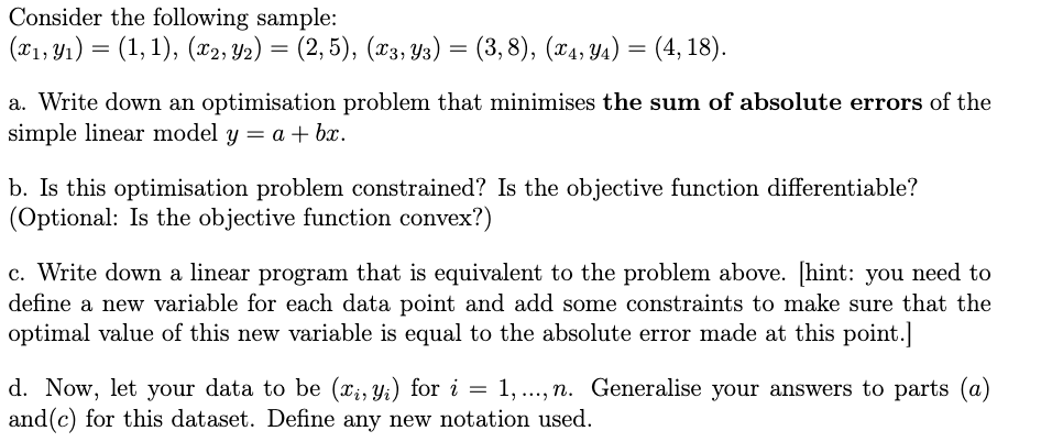 Solved Consider the following | Chegg.com