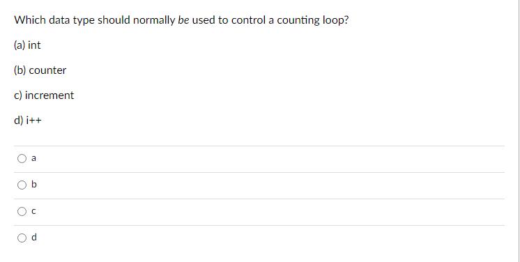 Solved Which is not a C repetition statement? (a) while (b) | Chegg.com