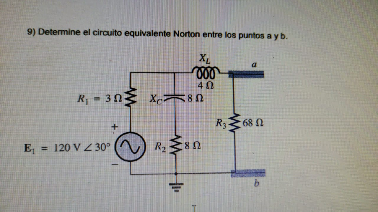 Solved 9) Determine el circuito equivalente Norton entre los | Chegg.com
