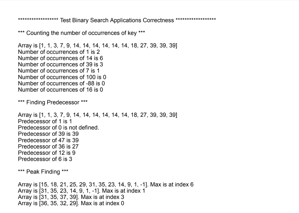 Solved 1 Applications of Binary Search Complete the | Chegg.com
