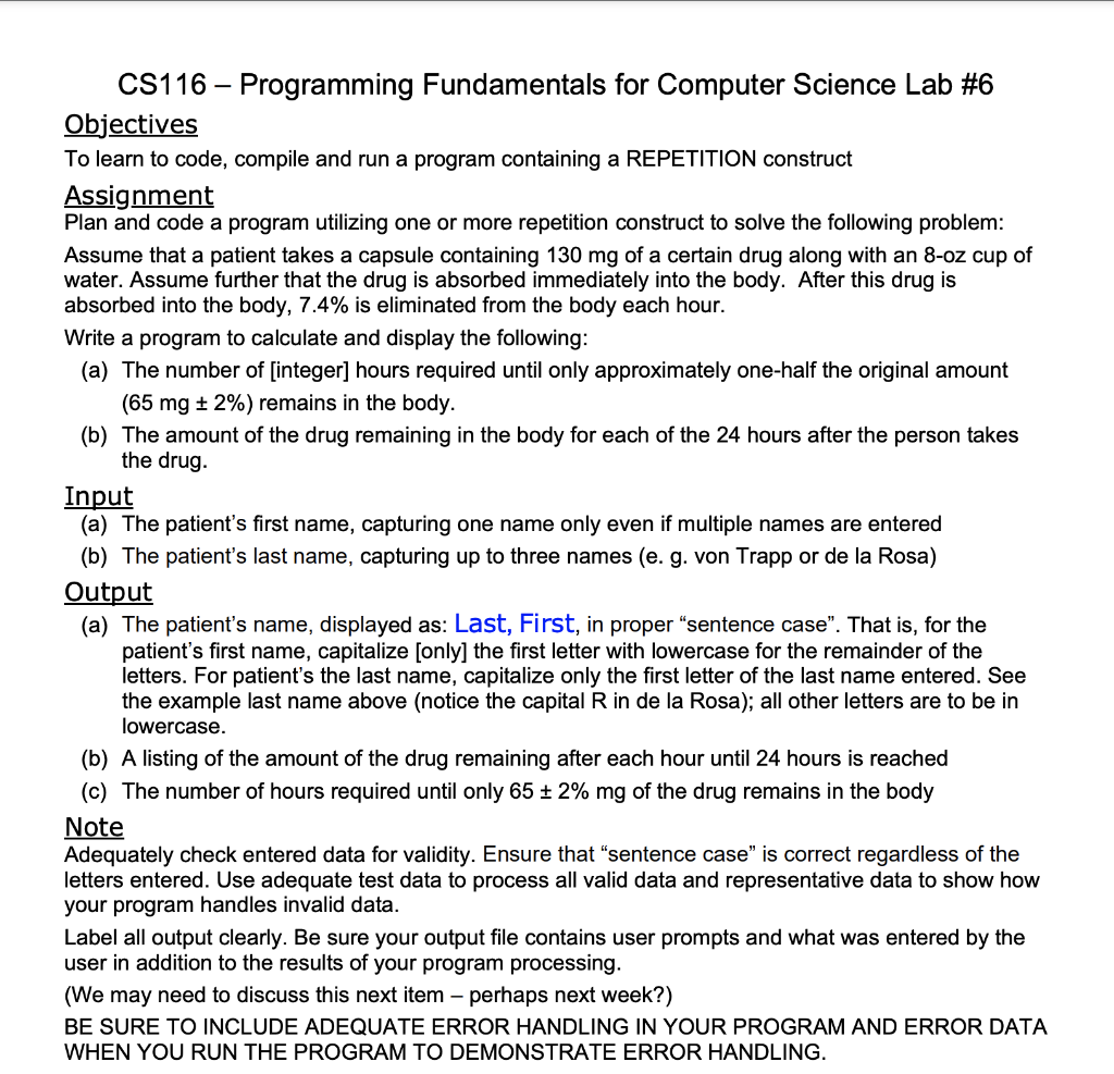 CS116 – Programming Fundamentals for Computer Science | Chegg.com