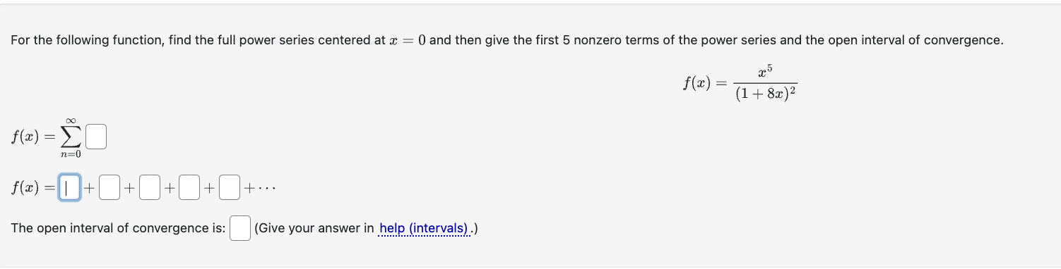 Solved For the following function, find the full power | Chegg.com