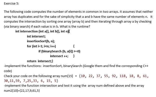 Solved Exercise 5: The following code computes the number of | Chegg.com