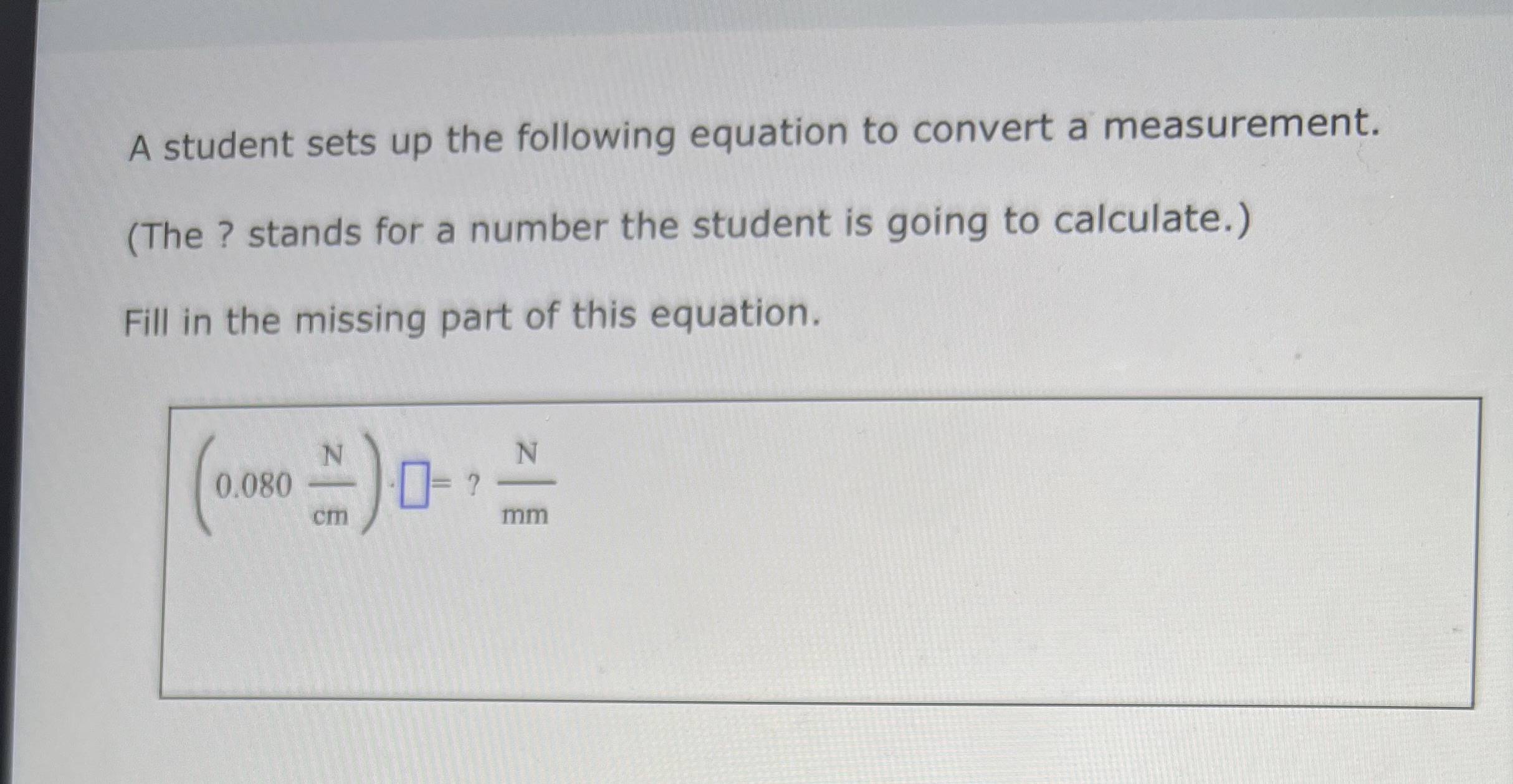 Solved A student sets up the following equation to convert a | Chegg.com