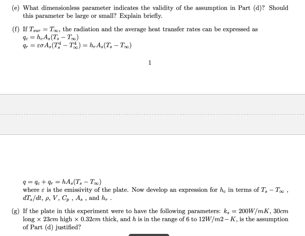 (e) What dimensionless parameter indicates the | Chegg.com