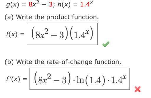 write the rate of change function write the | Chegg.com
