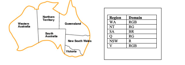 Solved 4. [15 points] Given the map-coloring problem as | Chegg.com