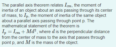 Solved The parallel axis theorem relates Icm, the moment of | Chegg.com