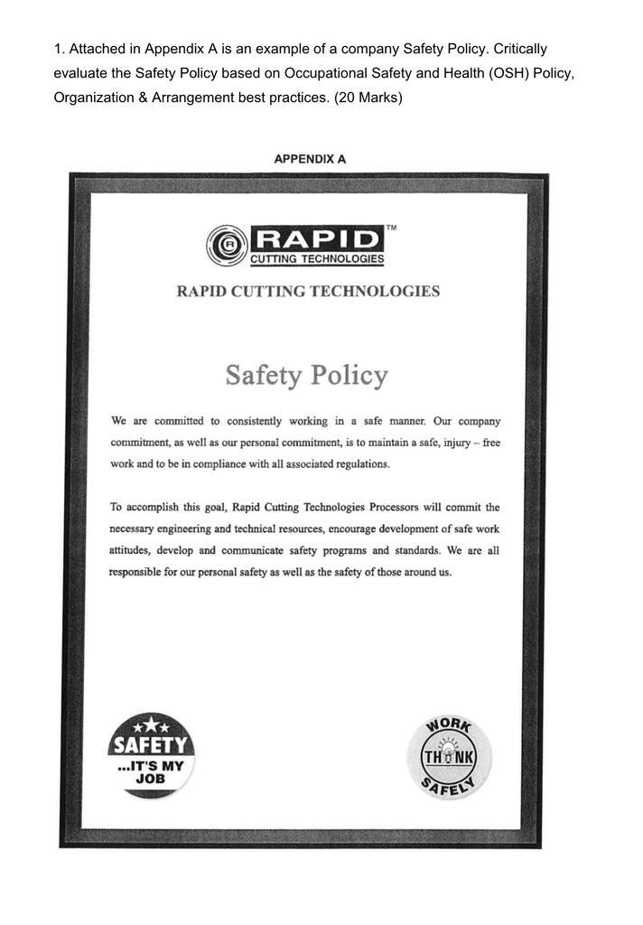 Solved 1. Attached in Appendix A is an example of a company | Chegg.com