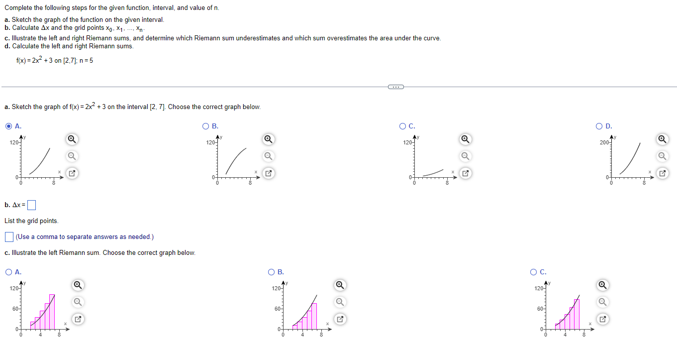 Solved Complete the following steps for the given function, | Chegg.com