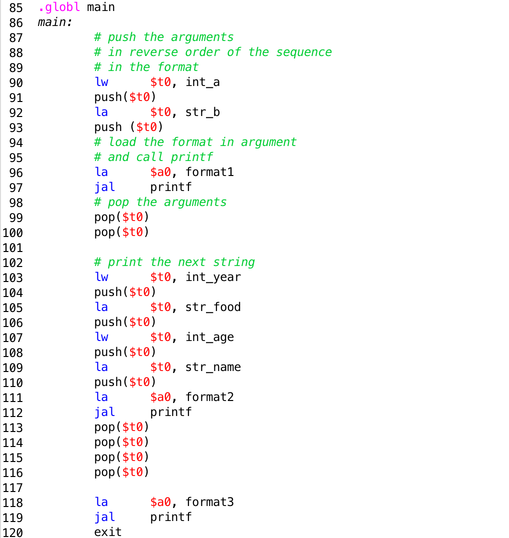 Assembly Language: Use tool 'MARS' to Solve the | Chegg.com