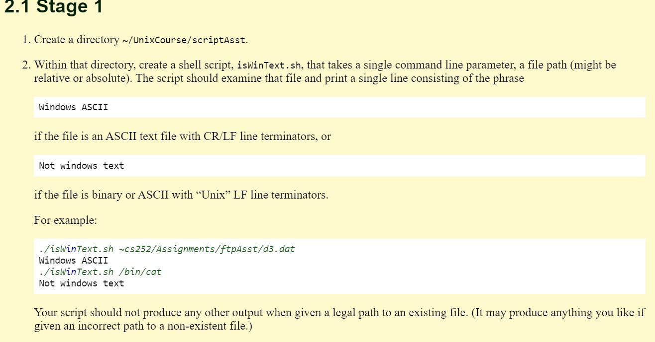2.1 Stage 1 1. Create a directory | Chegg.com
