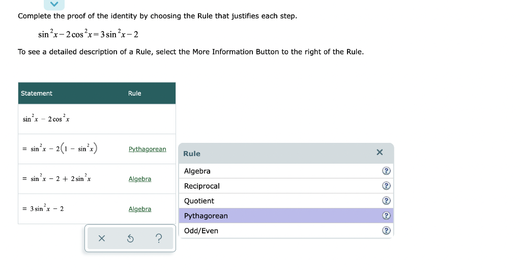 Solved Complete the proof of the identity by choosing the | Chegg.com