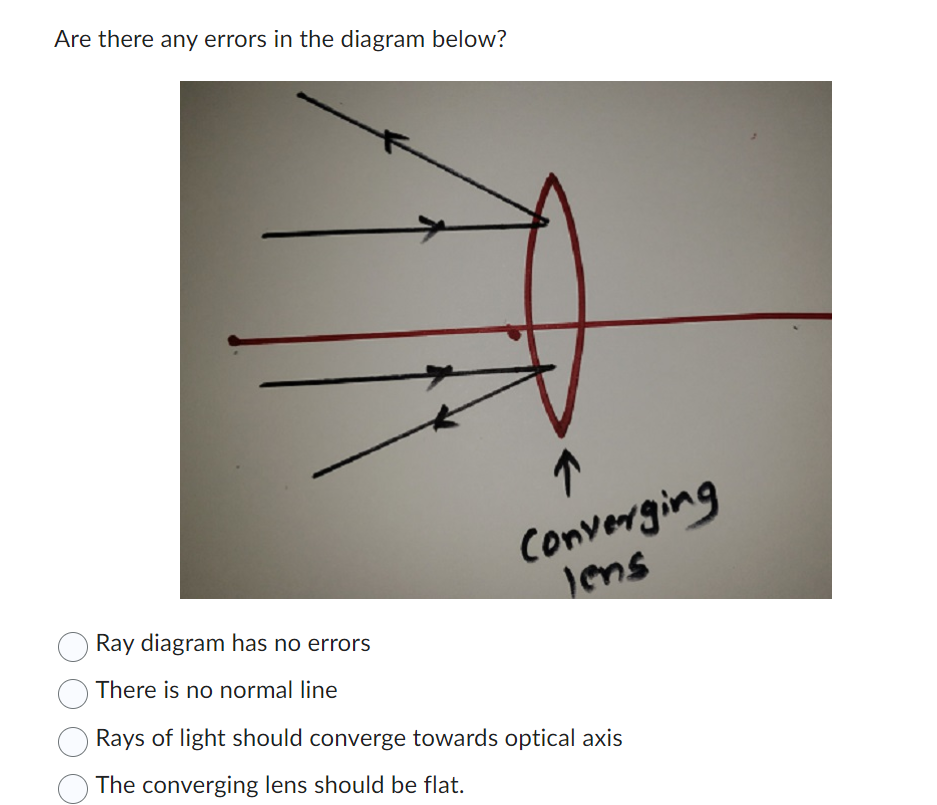 Solved What are the errors in the ray diagram below There | Chegg.com