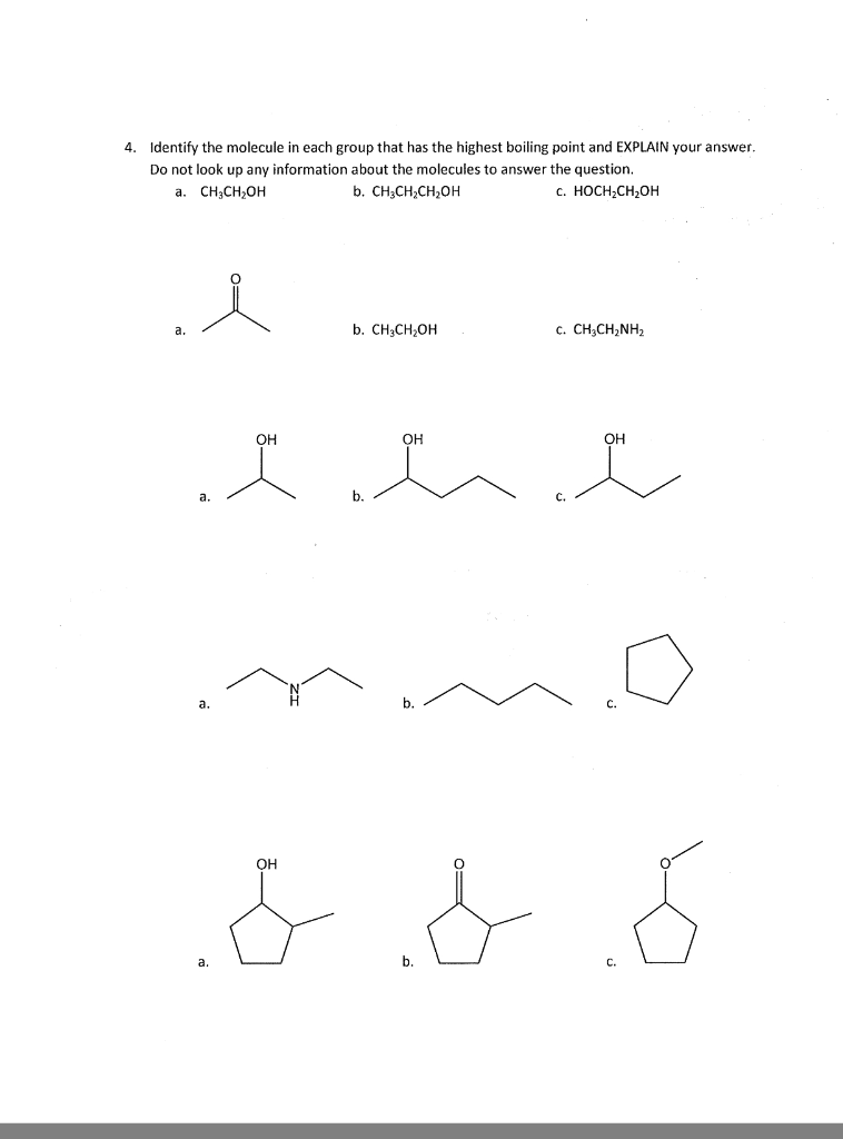 Solved Exercises for Properties of Organic Molecules 1. | Chegg.com
